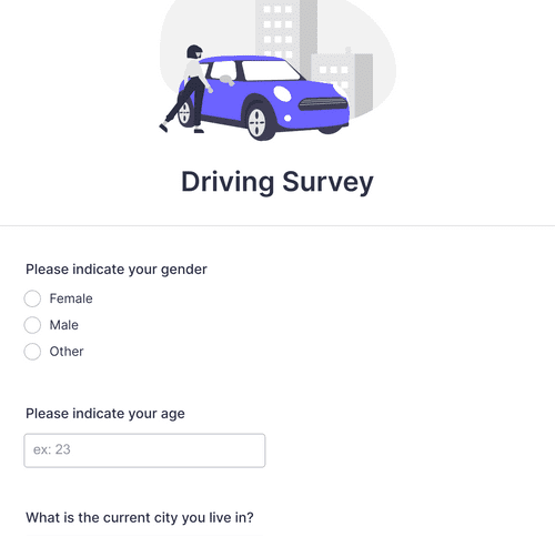 Driving Survey Form Template | Jotform
