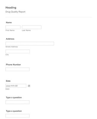 DRUG QUALITY Form Template | Jotform