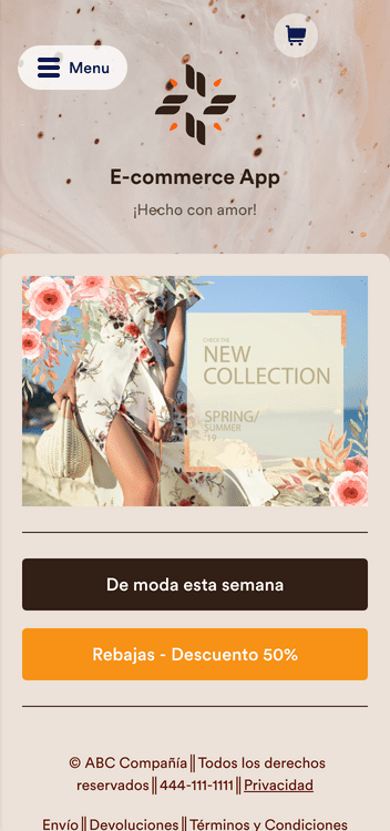 E-commerce App Plantilla | Jotform