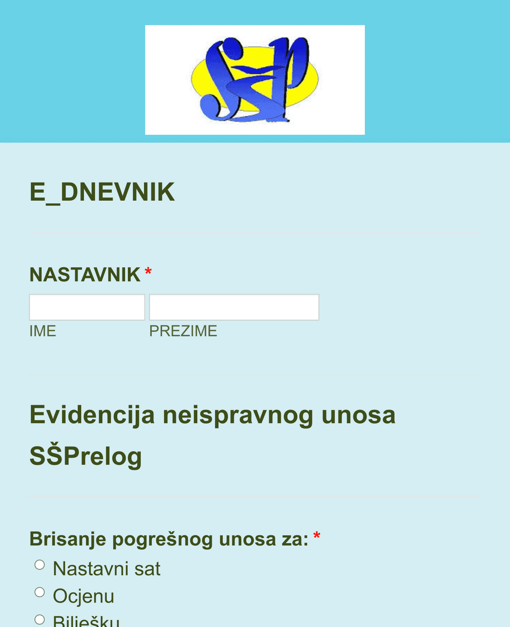 E_DNEVNIK Form Template | Jotform