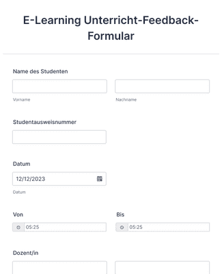E-Learning Unterricht-Feedback-Formular Formularvorlage | Jotform