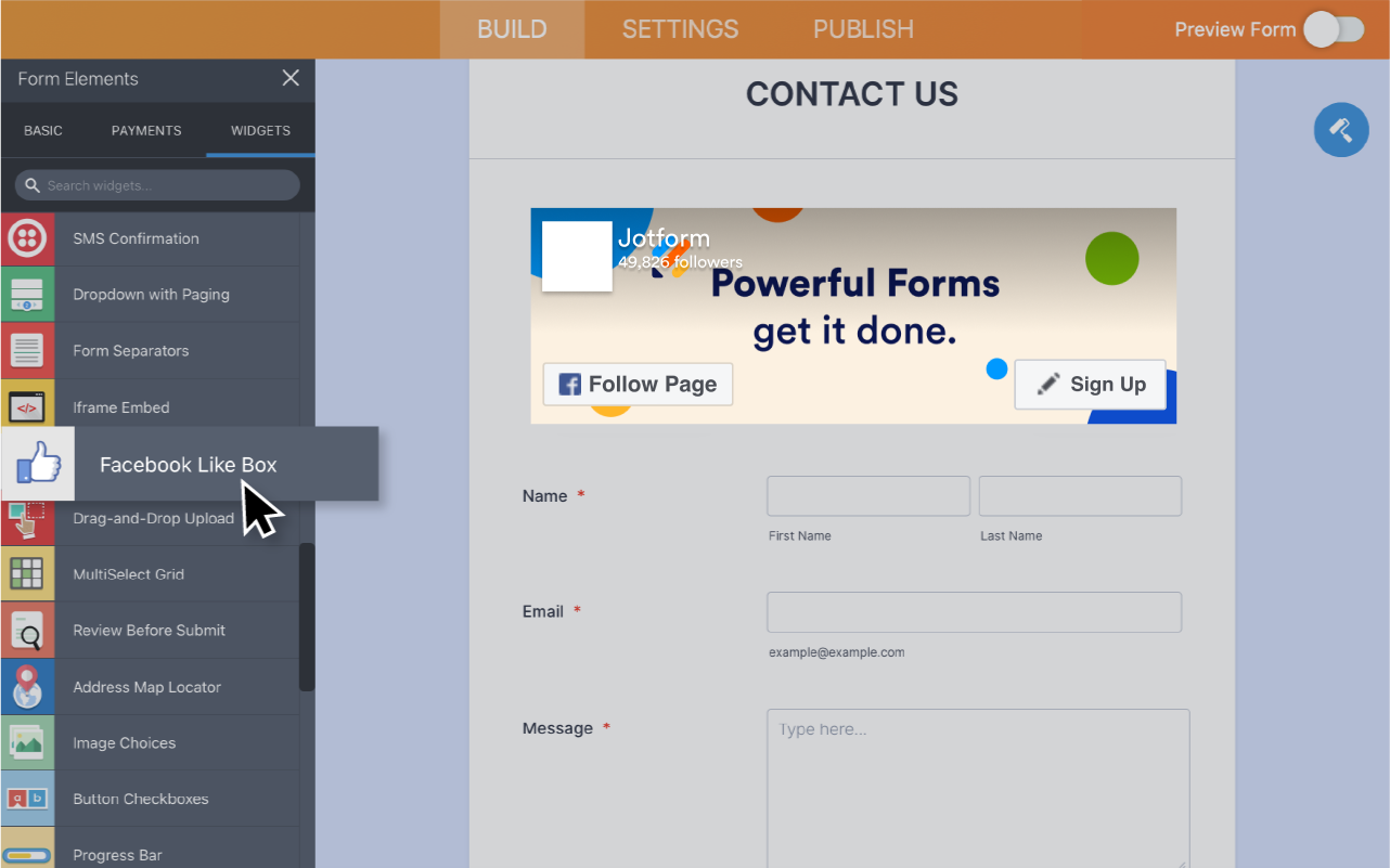 Facebook Follow Box (Formerly Like Box) - Widget Moduli | Jotform
