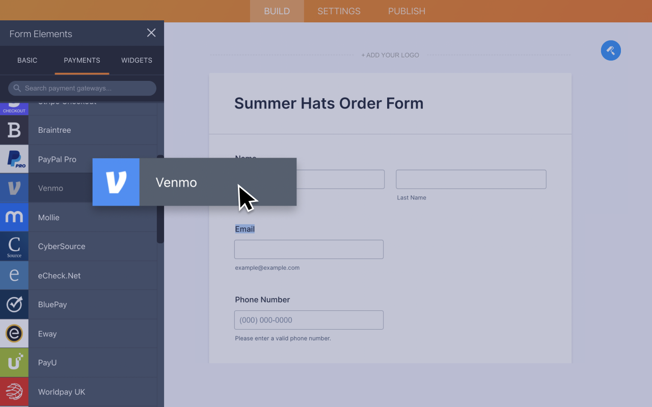 Venmo - Payment Processor | Jotform