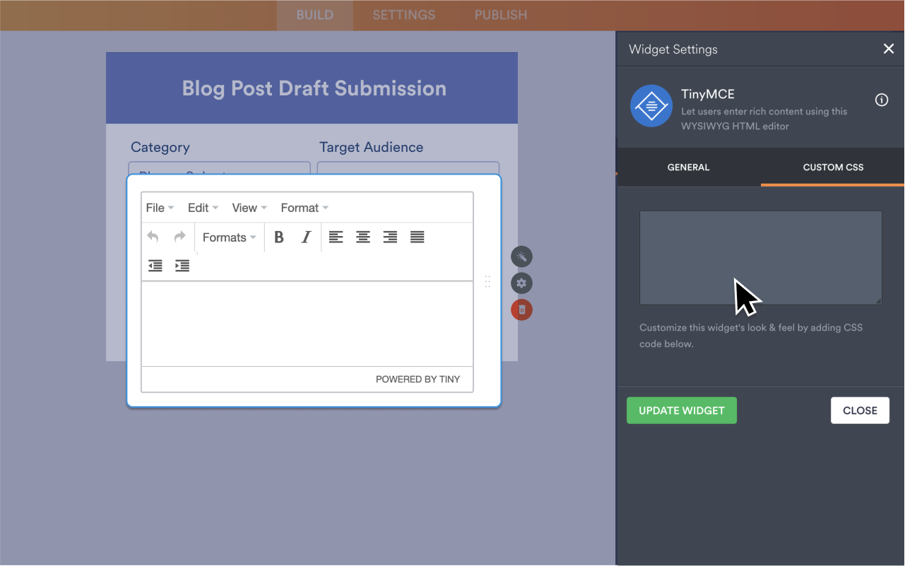 TinyMCE - Widgets para formularios | Jotform