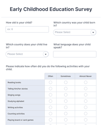 Early Childhood Education Feedback Form Template | Jotform