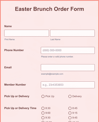 Easter Brunch Order Form Template | Jotform