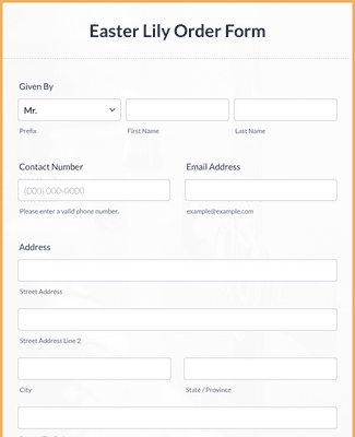 Easter Lily Order Form Template | Jotform