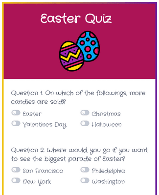 Easter Quiz Form Template | Jotform
