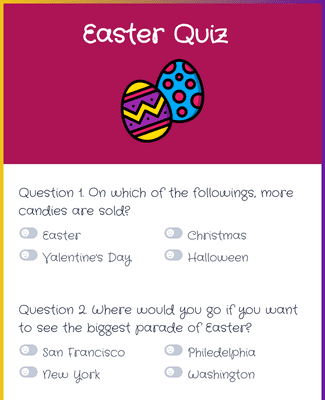 Easter Quiz Form Template | Jotform