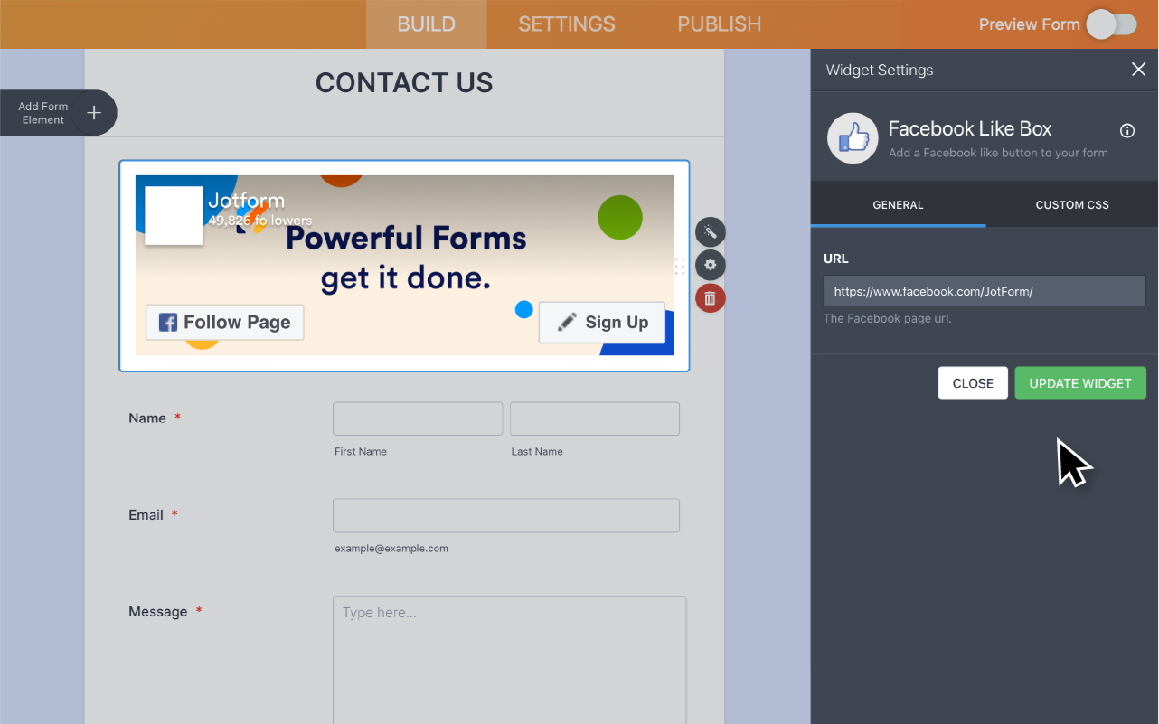 Facebook Follow Box (Formerly Like Box) - Widget Moduli | Jotform