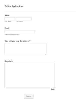 Editor Application Form Template | Jotform