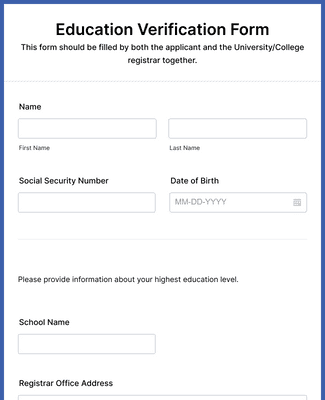 Education Verification Form Template | Jotform