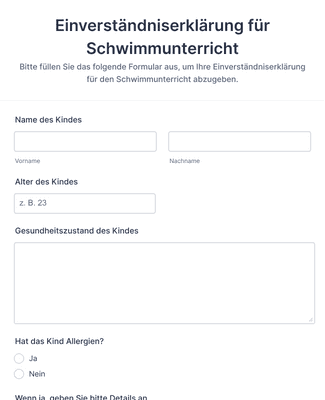 Einverständniserklärung schwimmbad eltern, einverständniserklärung ...