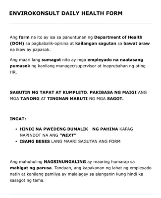 EK DAILY HEALTH Form Template | Jotform