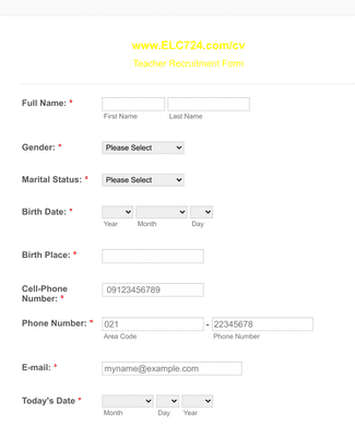 Teacher Recruitment Form Template | Jotform
