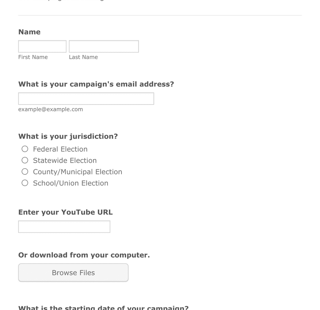 Election Advertising Request Form Template | Jotform