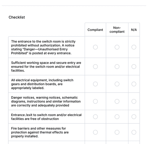 Electrical Commissioning Checklist Form Template | Jotform
