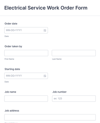 Electrical Service Work Order Form Template | Jotform