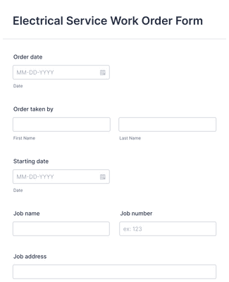 Electrical Service Work Order Form Template | Jotform
