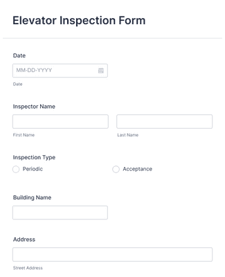 Elevator Inspection Form Template | Jotform
