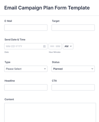 Email Campaign Plan Form Template | Jotform