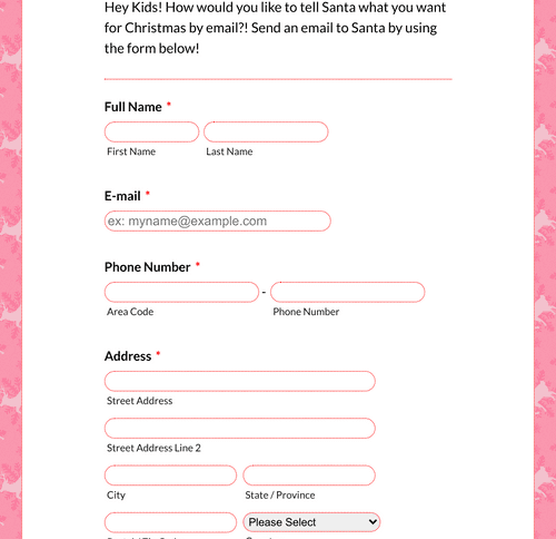 Email Santa Form Template | Jotform