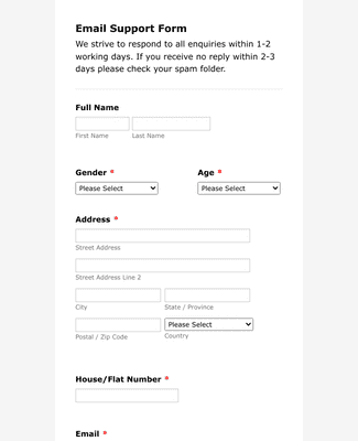 Basic Email Support Form Template | Jotform
