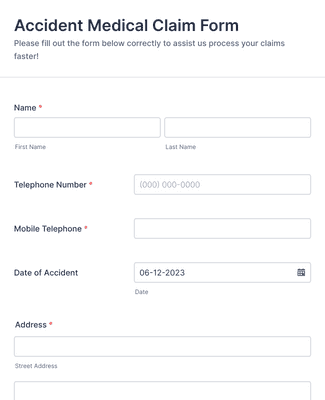 Emergency Claim Form Template | Jotform