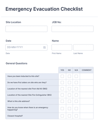 Emergency Evacuation Checklist Form Template | Jotform