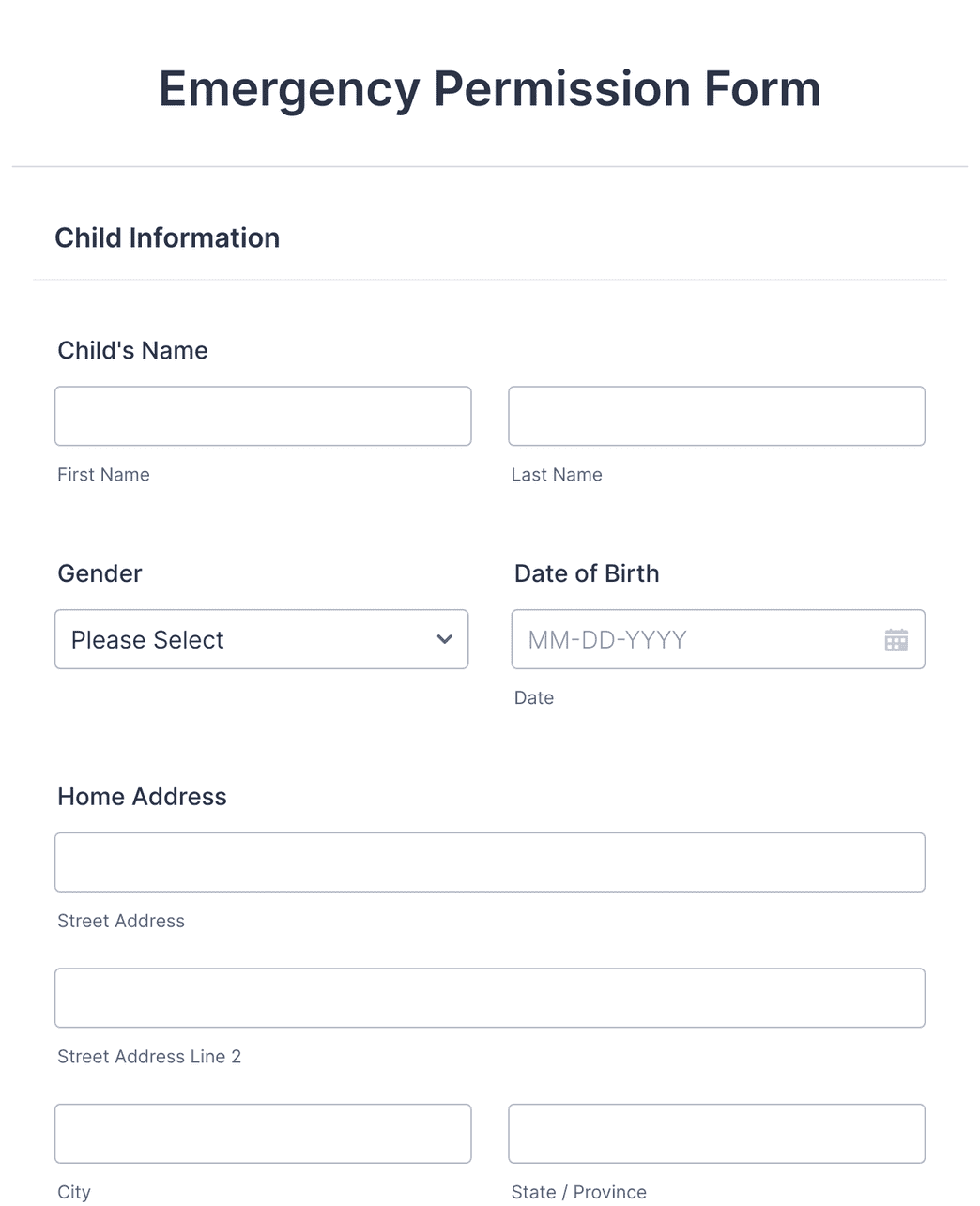 Emergency Permission Form Template | Jotform
