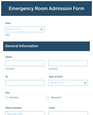 Emergency Room Admission Form Template | Jotform