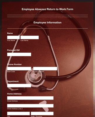 Employee Absence Return to Work Form Template | Jotform