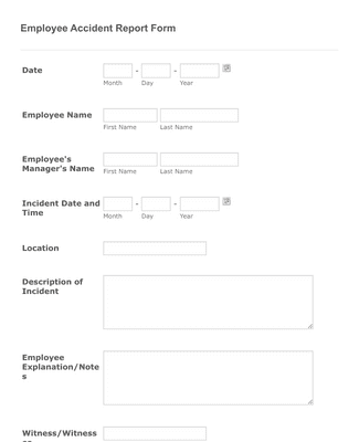 Employee Accident Report Form Template | Jotform