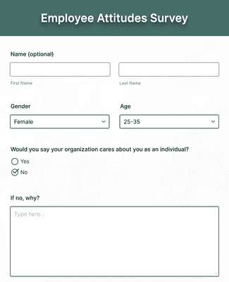 Employee Attitudes Survey Form Template | Jotform