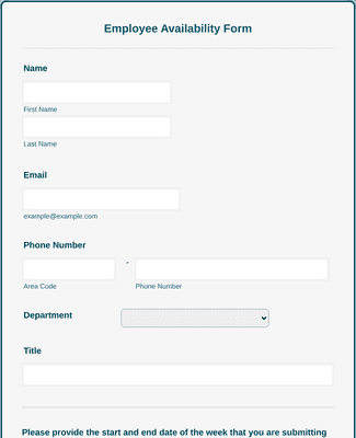 Employee Availability Form Template | Jotform