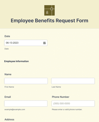 Employee Benefits Request Form Template | Jotform