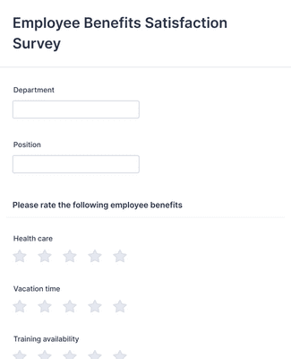 Employee Benefits Satisfaction Survey Form Template | Jotform