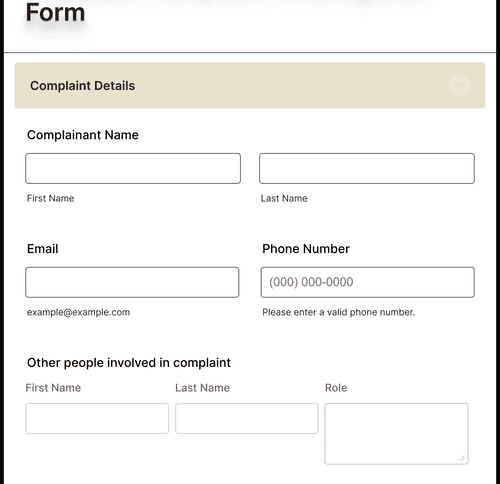 Employee Complaint Investigation Form Template | Jotform