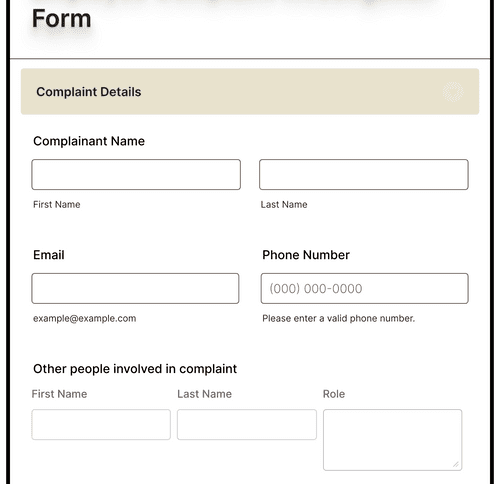 Employee Complaint Investigation Form Template | Jotform