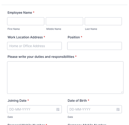 Employee Data Sheet Form Template | Jotform
