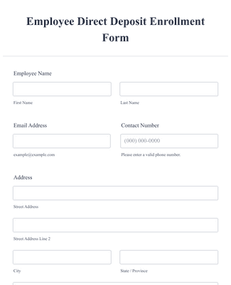Employee Direct Deposit Enrollment Form Template | Jotform