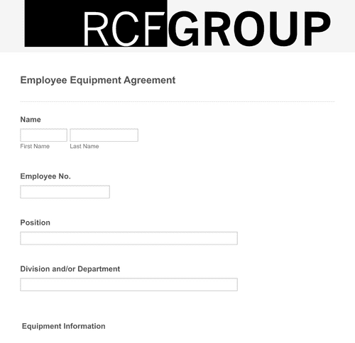 Employee Equipment Agreement Form Template | Jotform