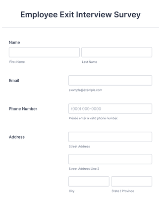 Employee Exit Interview Survey Form Template | Jotform