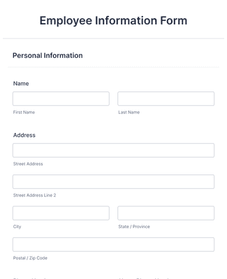 Employee Information Form Template | Jotform