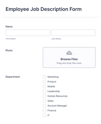 Employee Job Description Form Template | Jotform