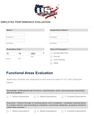 Employee Job Performance Evaluation Form Template | Jotform