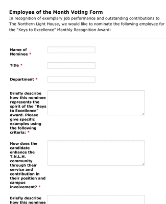 Employee Of The Month Ballot Form Template | Jotform