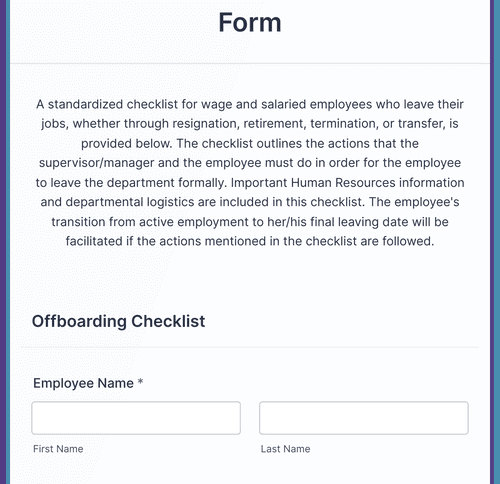 Employee Offboarding Checklist Form Template | Jotform