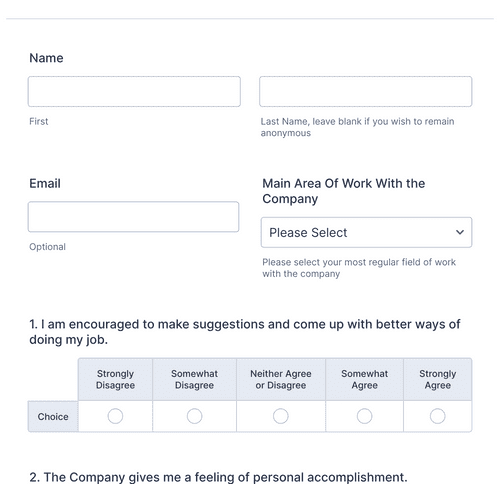Employee Opinion Survey Form Template | Jotform