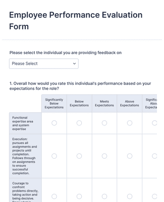 Employee Performance Evaluation Form Template | Jotform